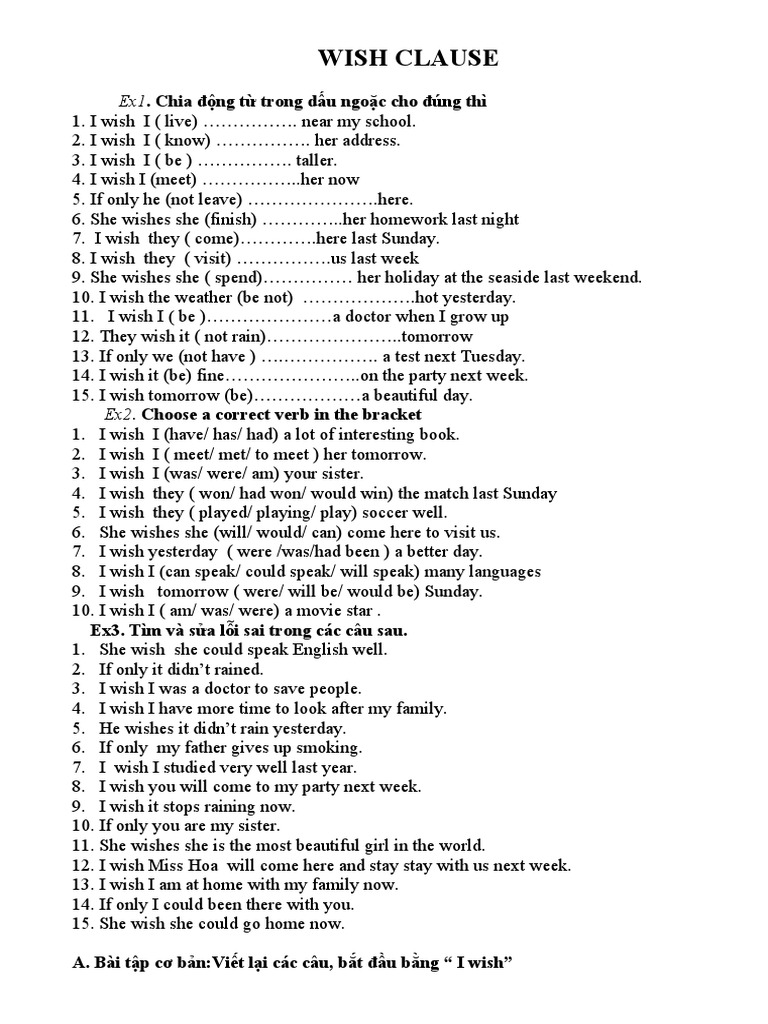 Bai Tap Wish | PDF