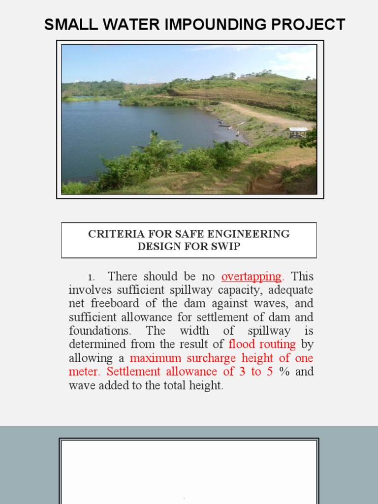 14 SWIP Criteria For Safe Engineering Design | PDF | Dam | Soil Mechanics
