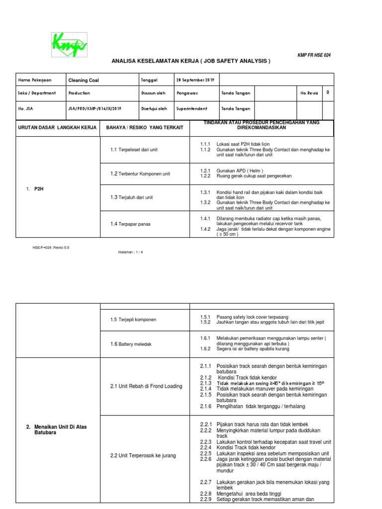 Jsa PRD KMP 030 Cleaning Coal | PDF