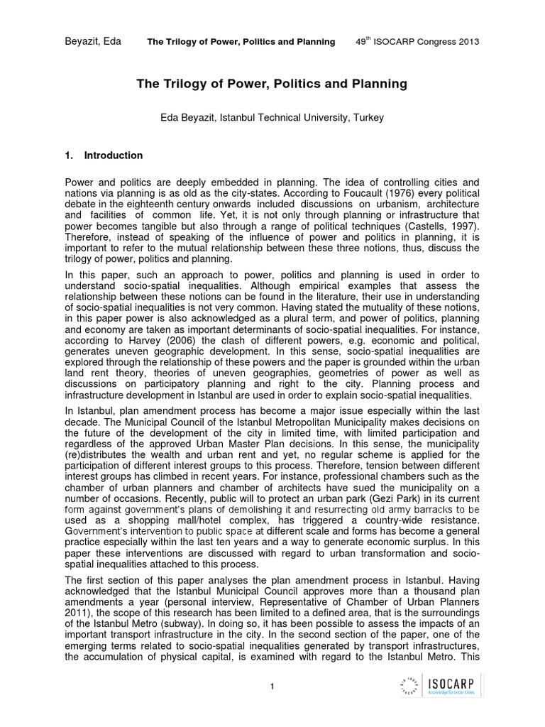 Power, Politics, and Planning in Istanbul | PDF | Istanbul | Rapid Transit
