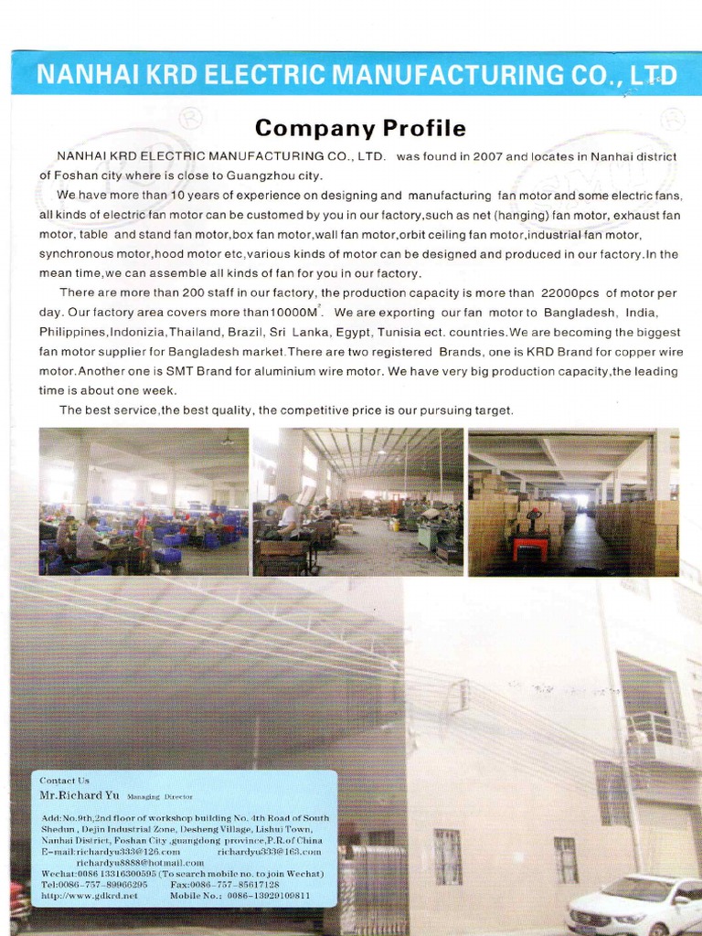 Nanhai KRD Electric Manufacturing Co.,Ltd | PDF