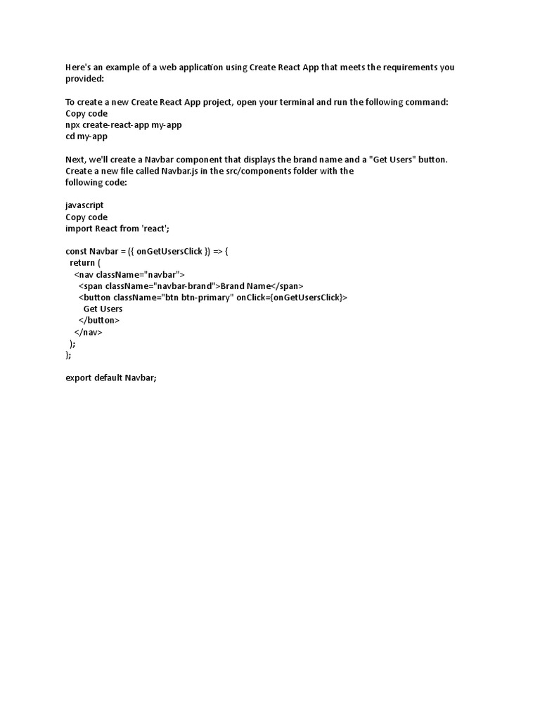 React App Setup | PDF