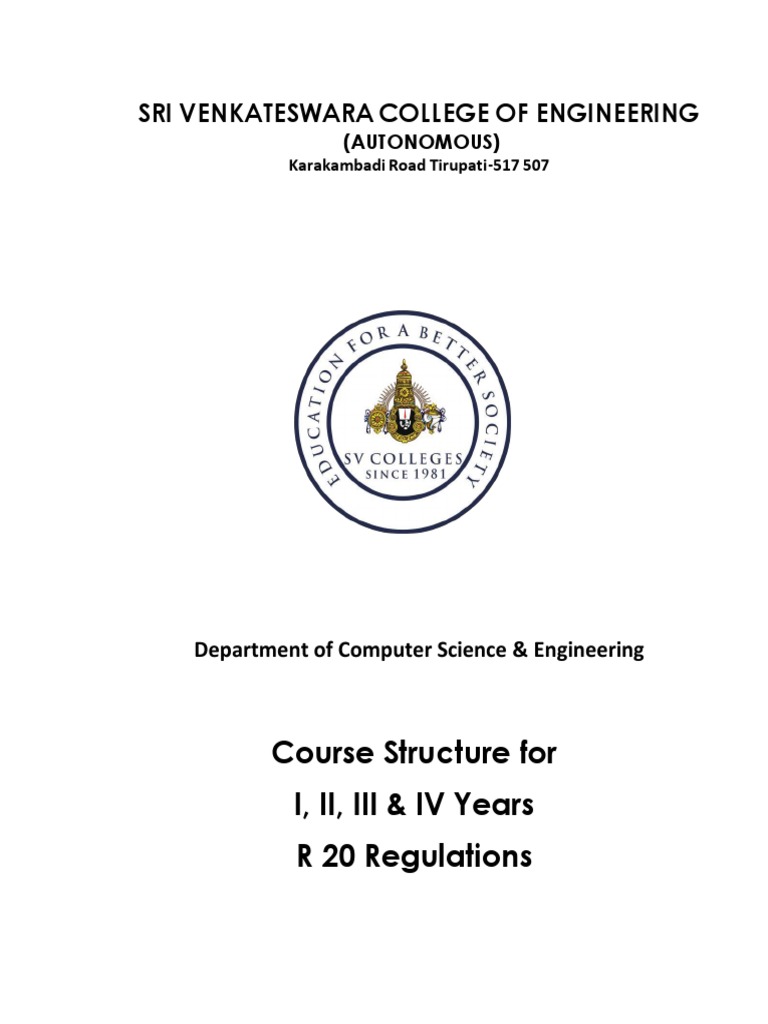 SVCE CSE R20 Course Structure | PDF