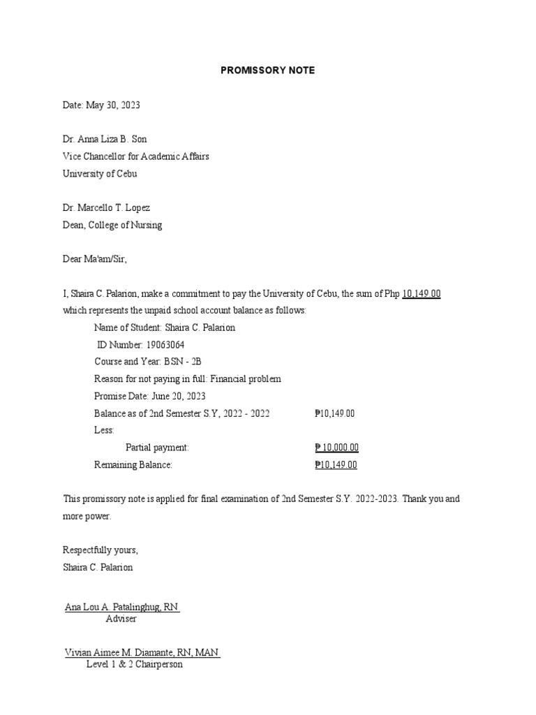 Promissory Note | PDF