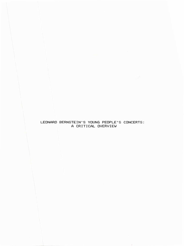 Bernstein Young People's Concerts | PDF | Orchestras | Conducting