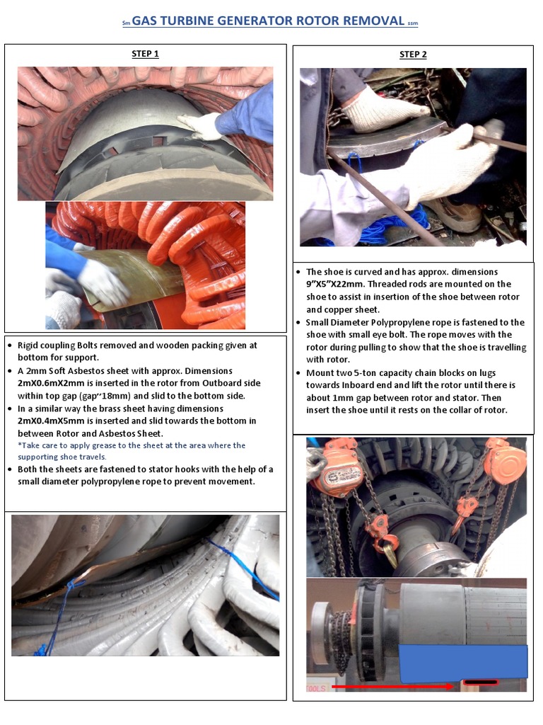 Gas Turbine Generator Rotor Removal Procedure | PDF