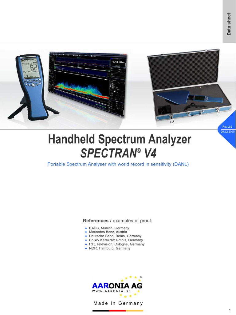 Handheld Spectrum Analyzer: Spectran V4 | PDF | Spectral Density ...