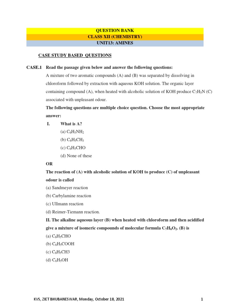 CSB Amines | PDF | Amine | Aldehyde