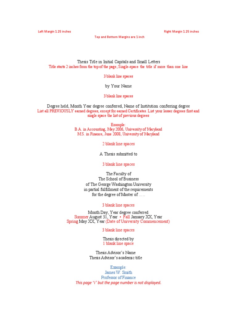 Masters Thesis Sample Format School of Business - Spring 2021 | PDF ...