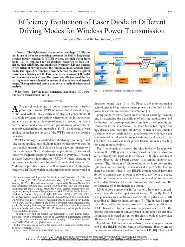 Efficiency Evaluation of Laser Diode in Different Driving Modes For ...
