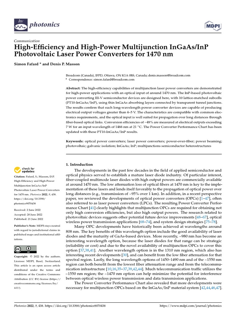 Photonics 09 00438 v2 | PDF | Gallium Arsenide | Laser