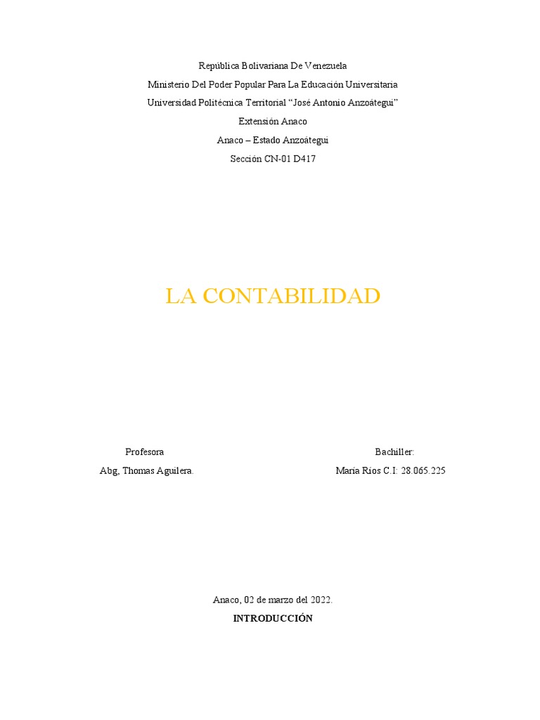 La Contabilidad Pdf Teneduría De Libros Contador