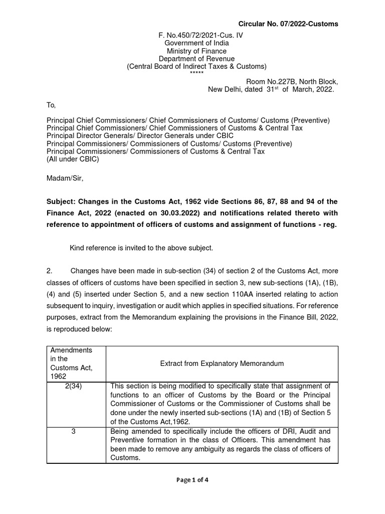 Circular No 07 2022 | PDF