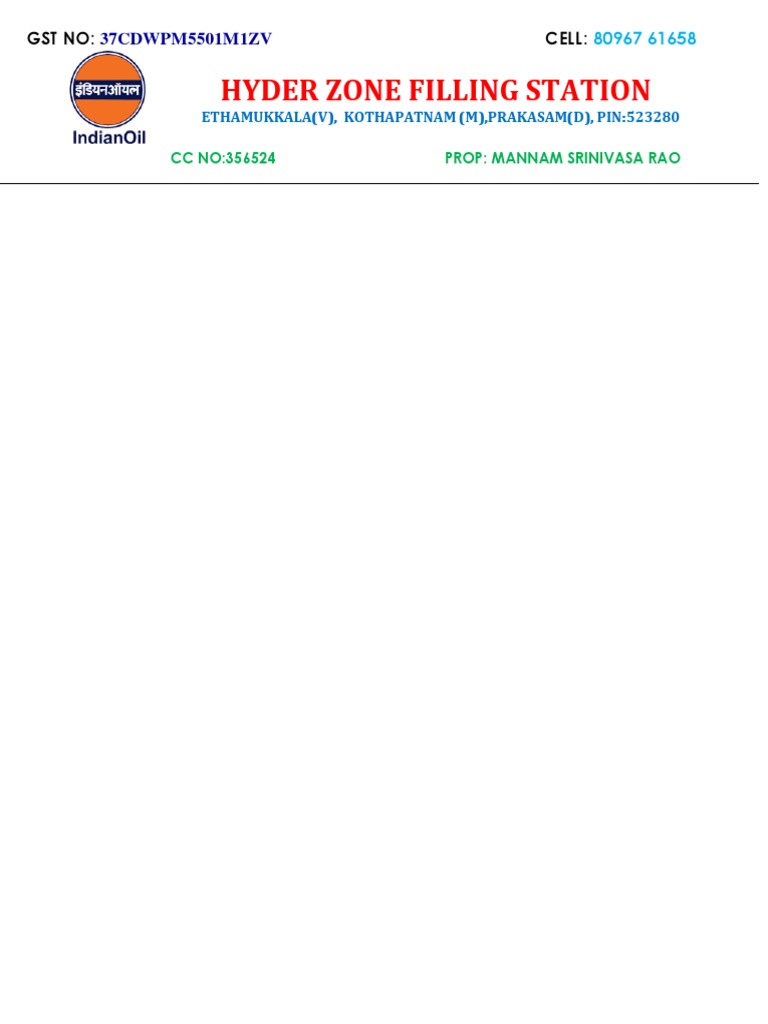 Mannem Srinivas Indian Oil Letter Pad | PDF