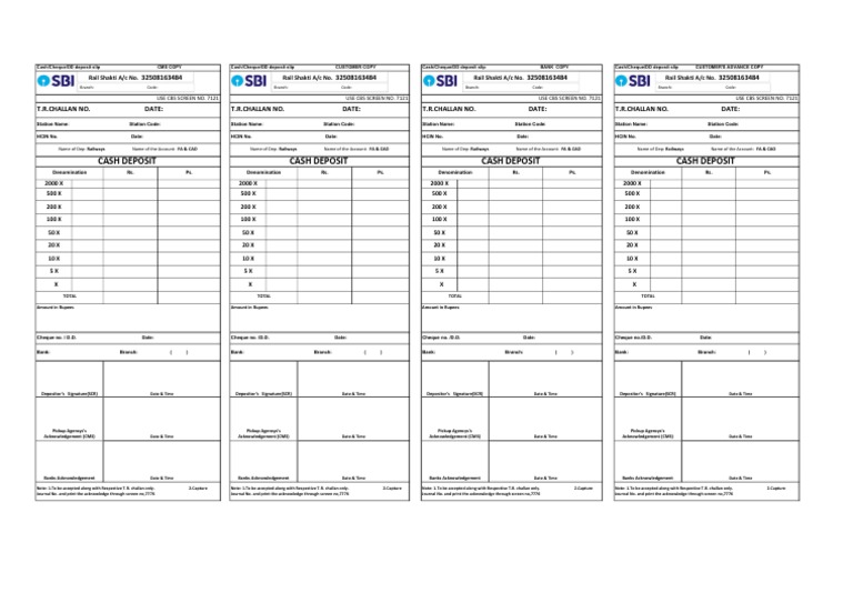 New Dep Slip Format | PDF | Cheque | Business