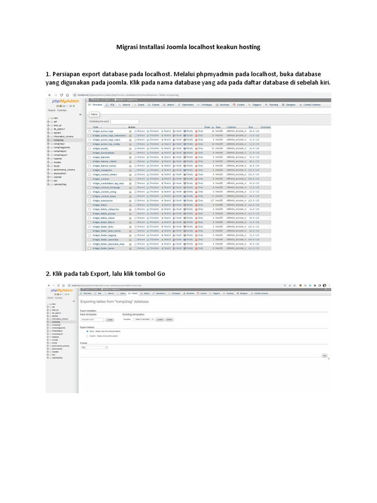 Migrasi Joomla Localhost Ke Hosting | PDF