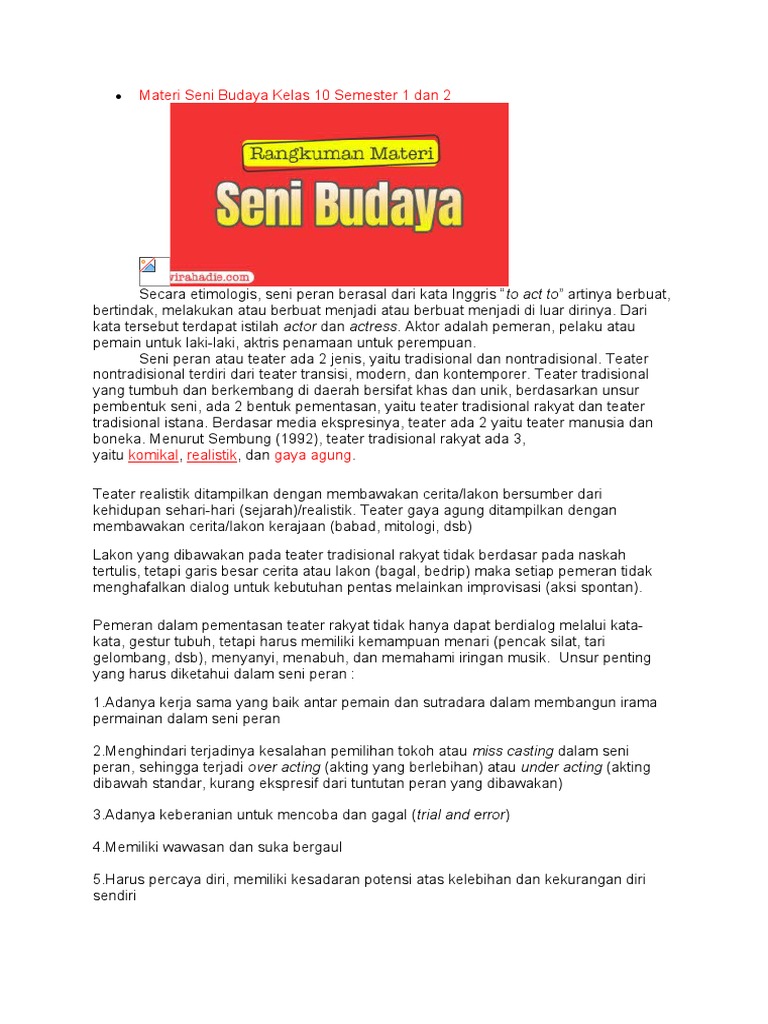 Seni Peran | PDF