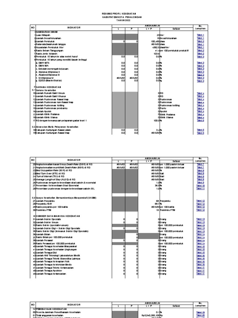 Lampiran Juknis Profil Kes - 2022 | PDF