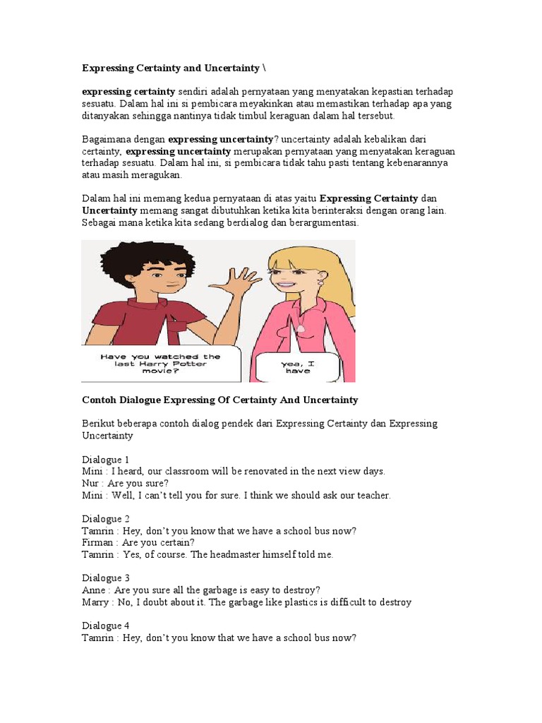 Certainty and Uncertainty in Dialogue | PDF | Self-Improvement