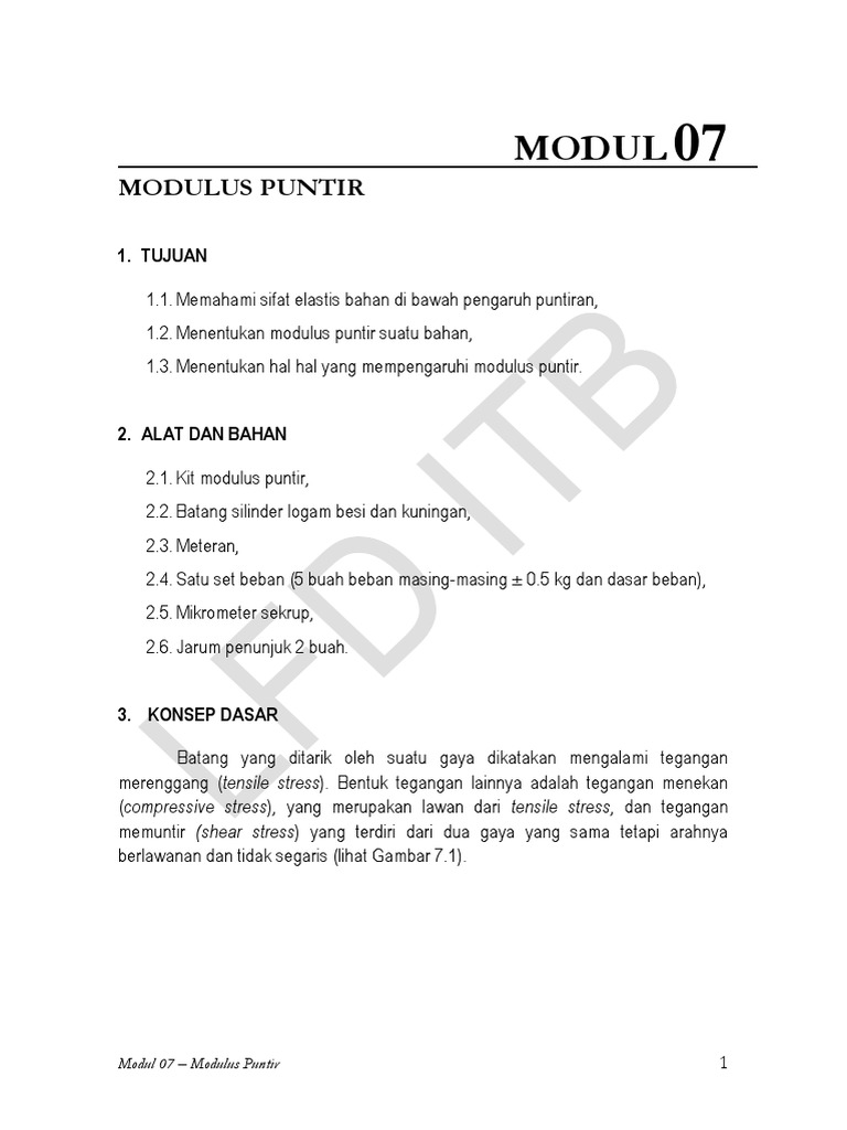 MODUL 07 Modulus Puntir | PDF