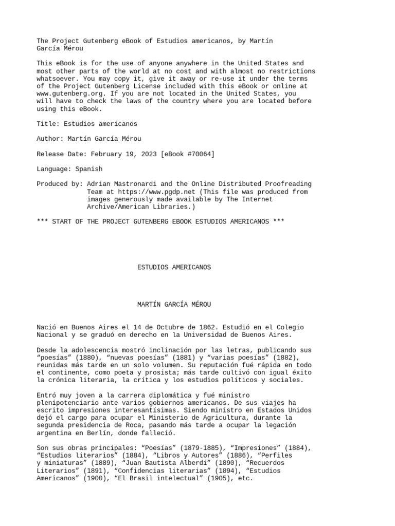 Estudios Americanos Primera Serie | PDF | Clásicos | Ficción general