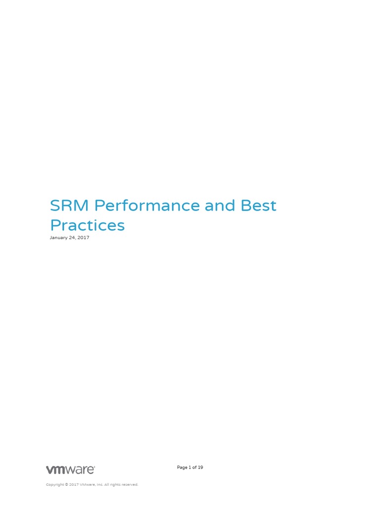 SRM Performance and Best Practices | PDF | Virtual Machine ...