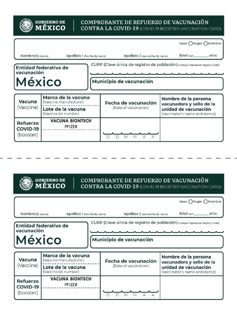 ComprobanteBoosterCOVID3 Pfyzer | PDF
