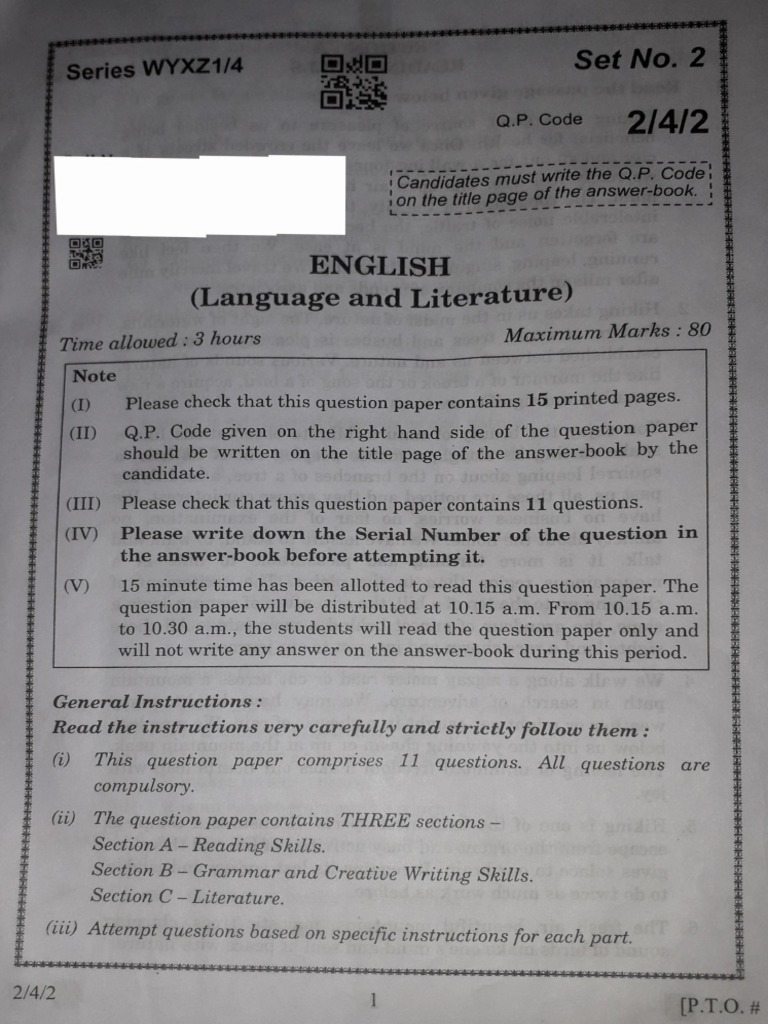 CBSE Class 10 March30 English 2023 Question Paper Set 2 4 2 | PDF