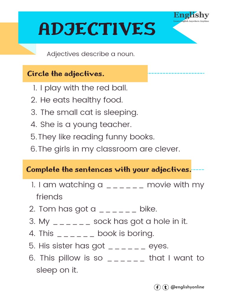 Adjective Circle Worksheet | PDF