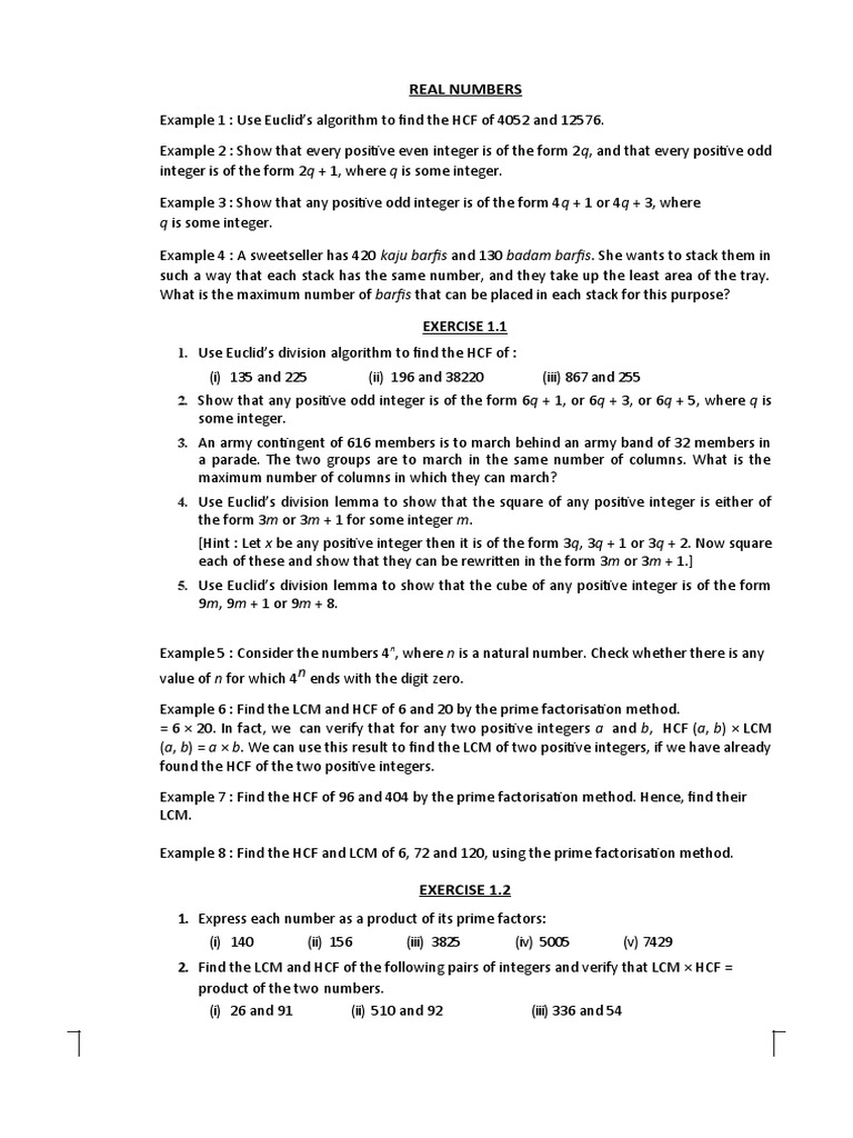 Chap-1 Real Numbers | PDF