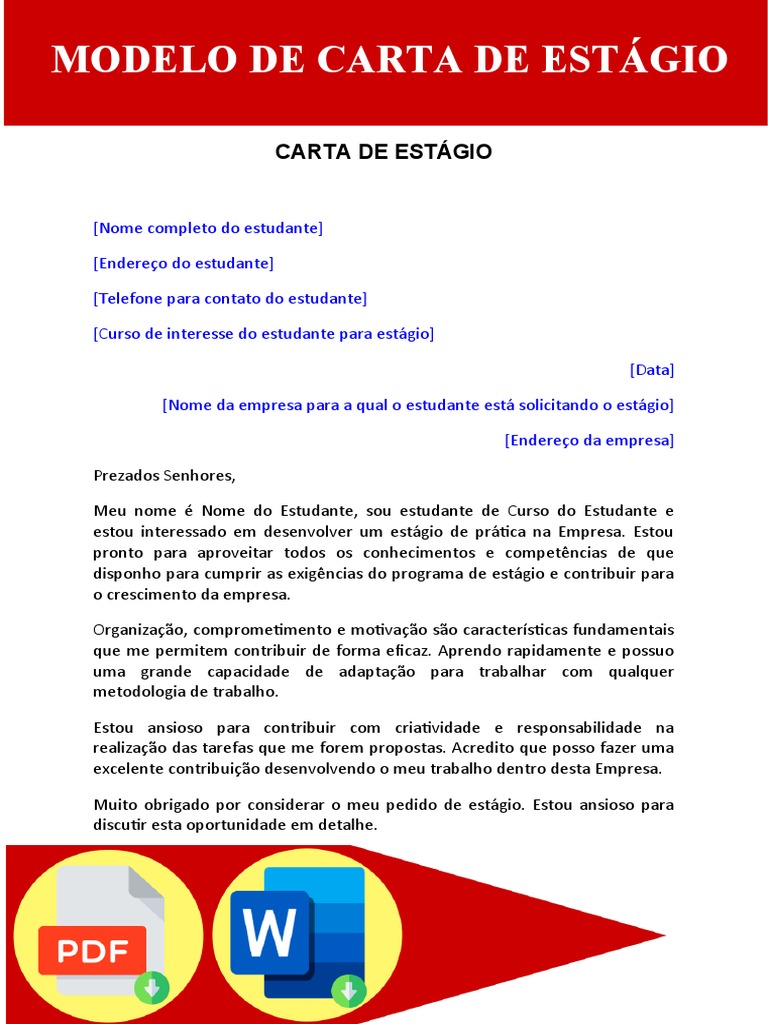 Modelo de Carta de Estagio | PDF