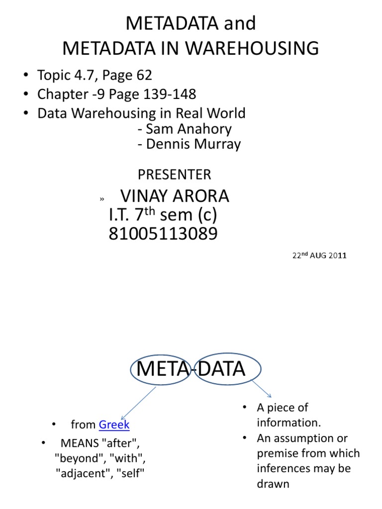 Met A Data | PDF | Metadata | Data Warehouse