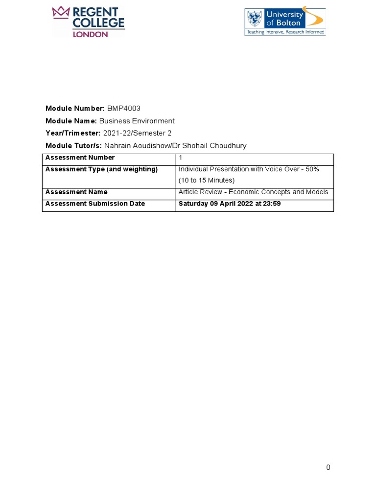 7d-Bmp4003 Business Environment (A1) (RGT) | Download Free PDF | Demand ...