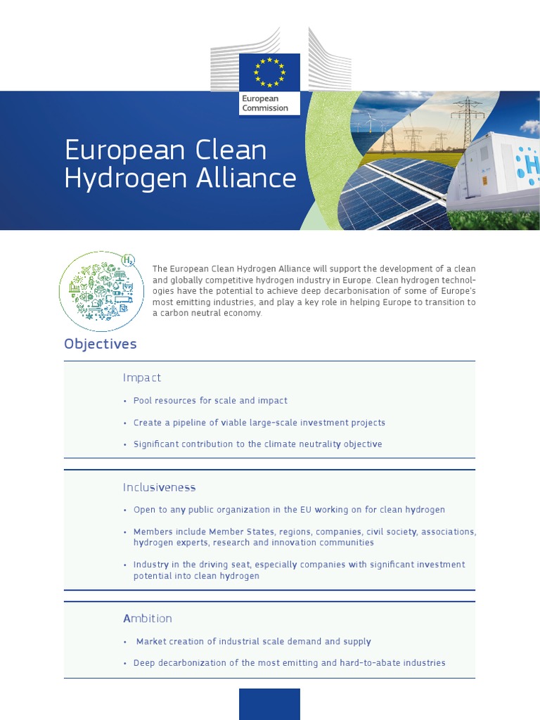 European Clean Hydrogen Alliance PDF | PDF | Hydrogen Economy | Low ...