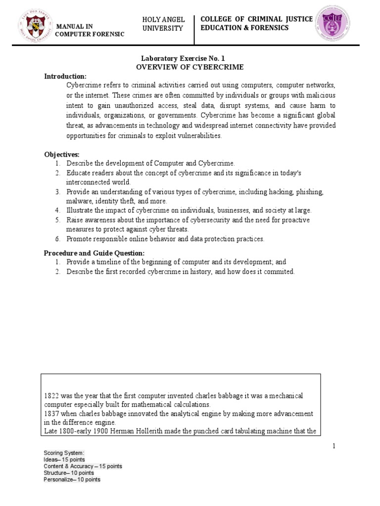 LGESGUERRAComputer Forensic Laboratory Exercise No. 1 OVERVIEW OF ...