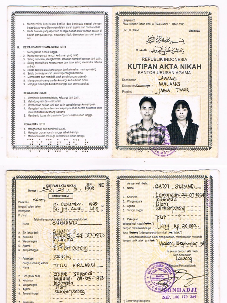 Akta Nikah Titin | PDF