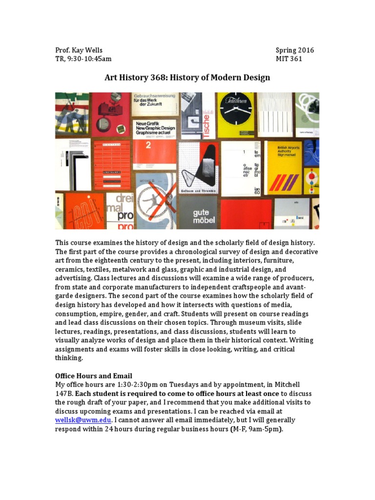 History of Modern Design Course Overview | PDF | Consumerism | Lecture
