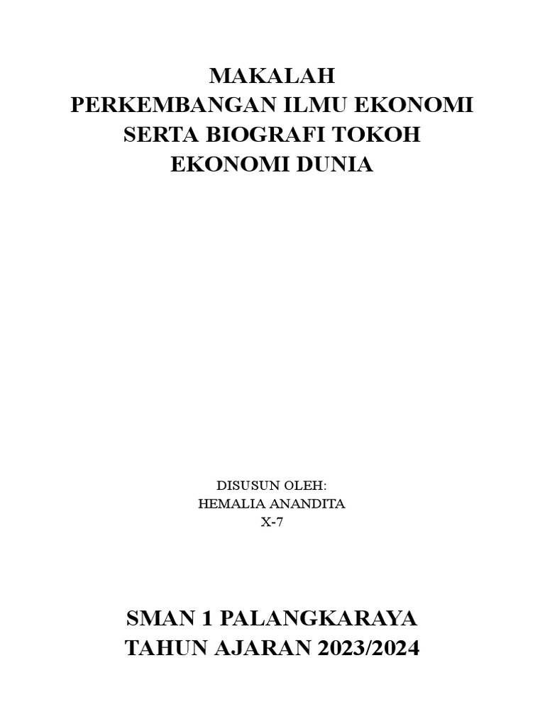 Makalah Ilmu Ekonomi | PDF | Pengelolaan Keuangan & Uang