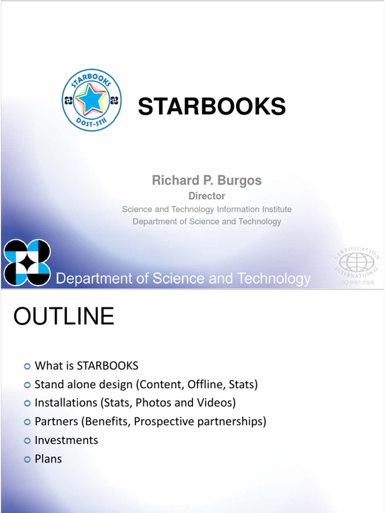 Presentation of MR Richard P Burgos Director Science and Technology ...
