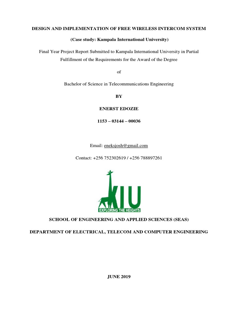 Design and Implementation of Free Wireless Intercom System | PDF | Computer Network | Radio