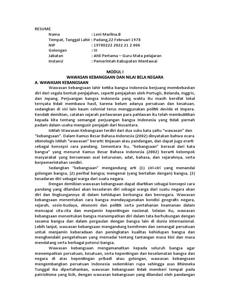 RESUME Leni Marlina.B (PDF - Io) | PDF | Ilmu Sosial | Sejarah