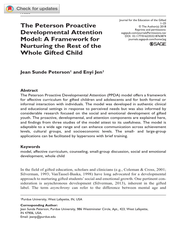 2018 - Ok The Peterson Proactive Developmental Attention Model | PDF ...