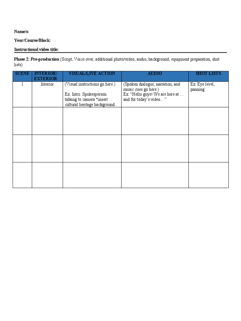 Script Template | PDF