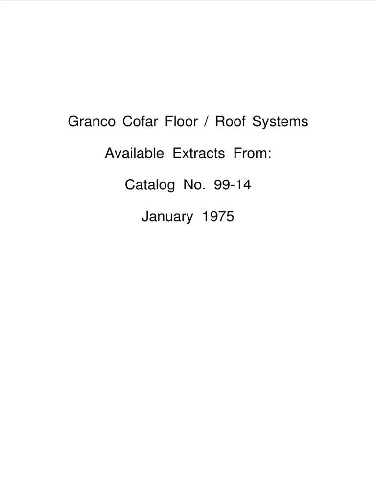 Granco Cofar Floor/Roof Systems Catalog | PDF