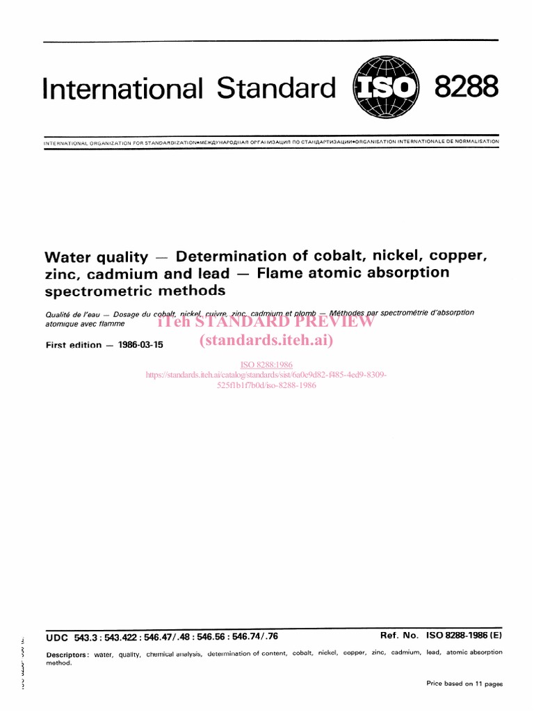 Iso 8288 1986 | PDF | Absorbance | Chemical Substances
