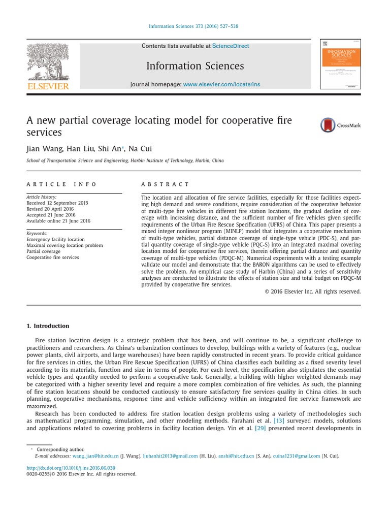Wang2016 - A New Partial Coverage Locating Model For Cooperative Fire ...