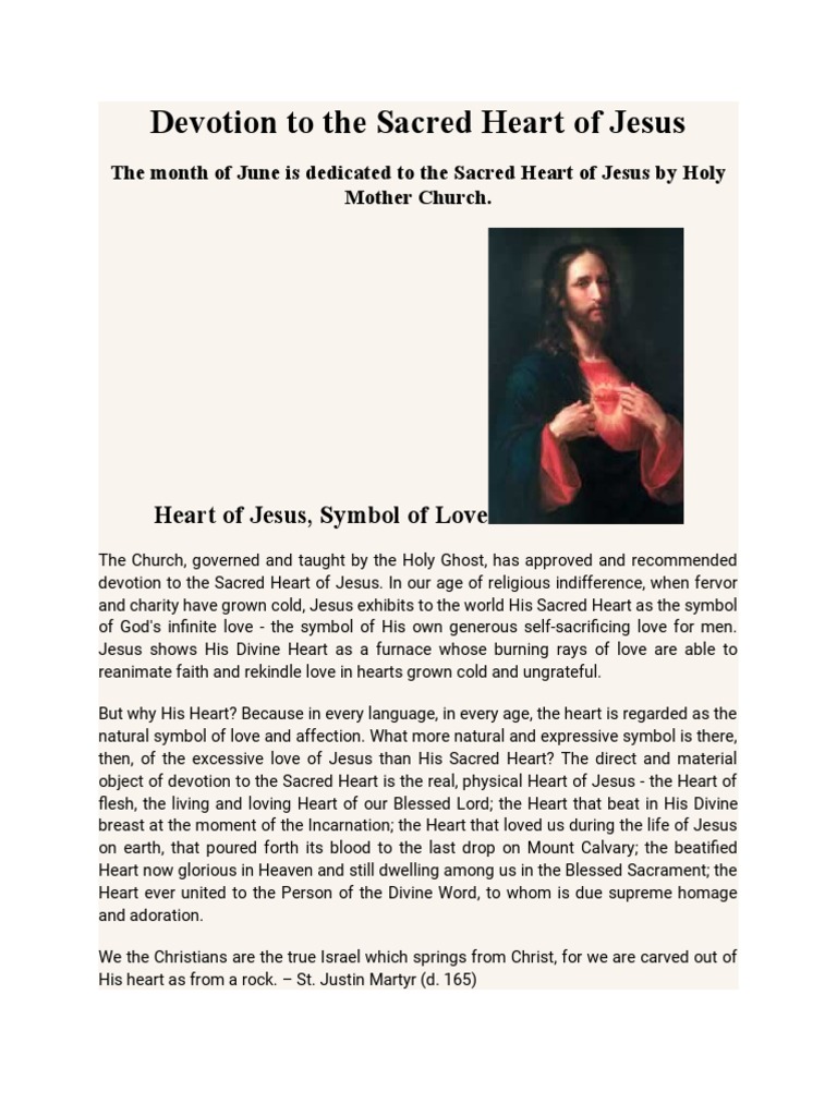 Sacred Heart Devotion Guide | PDF | Jesus | Religious Belief And Doctrine