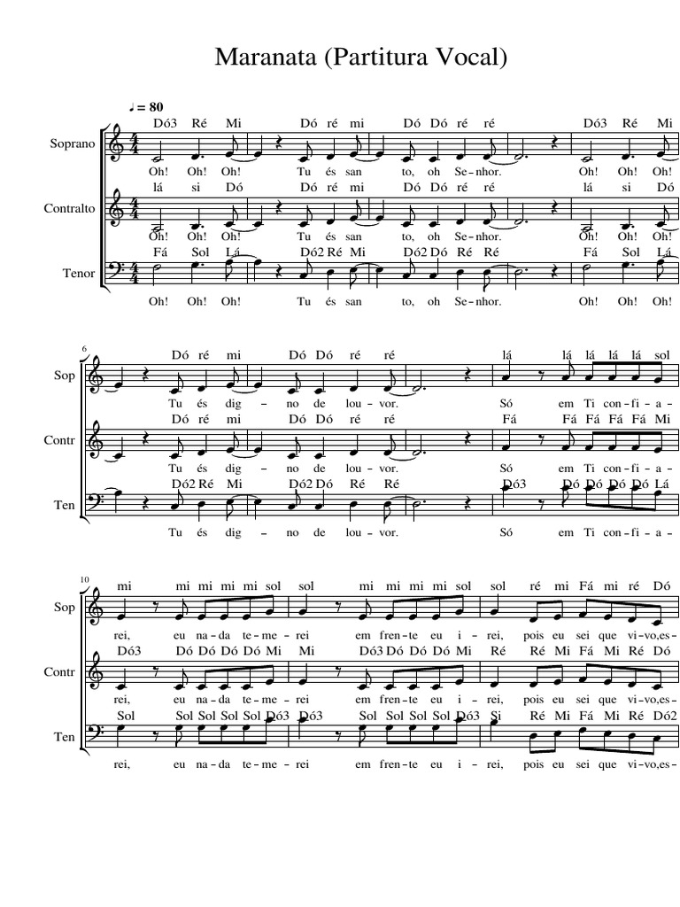 Maranata - Partitura Vocal | PDF | Musicologia | Composições musicais