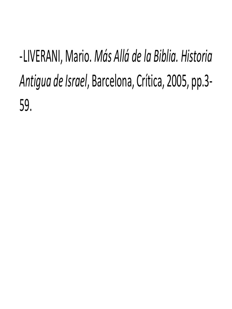 LIVERANI, Mario. (2000) Mas Alla de La Biblia | PDF | Edad de Bronce ...
