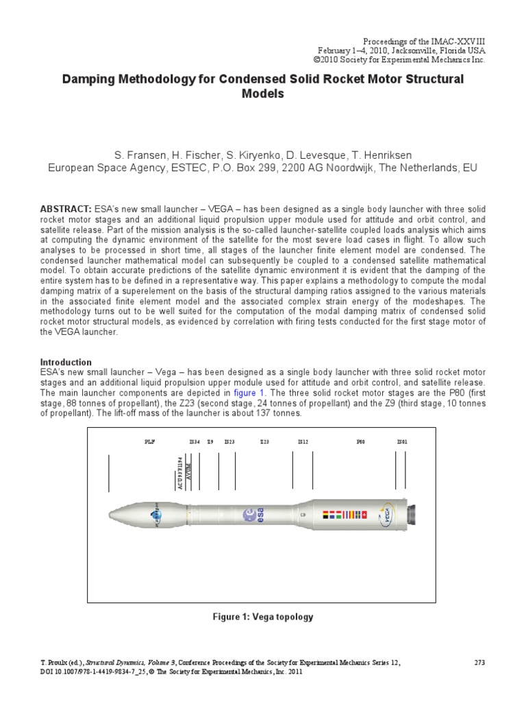 Damping Methodology For Condensed Solid Rocket Motor Structural Models ...